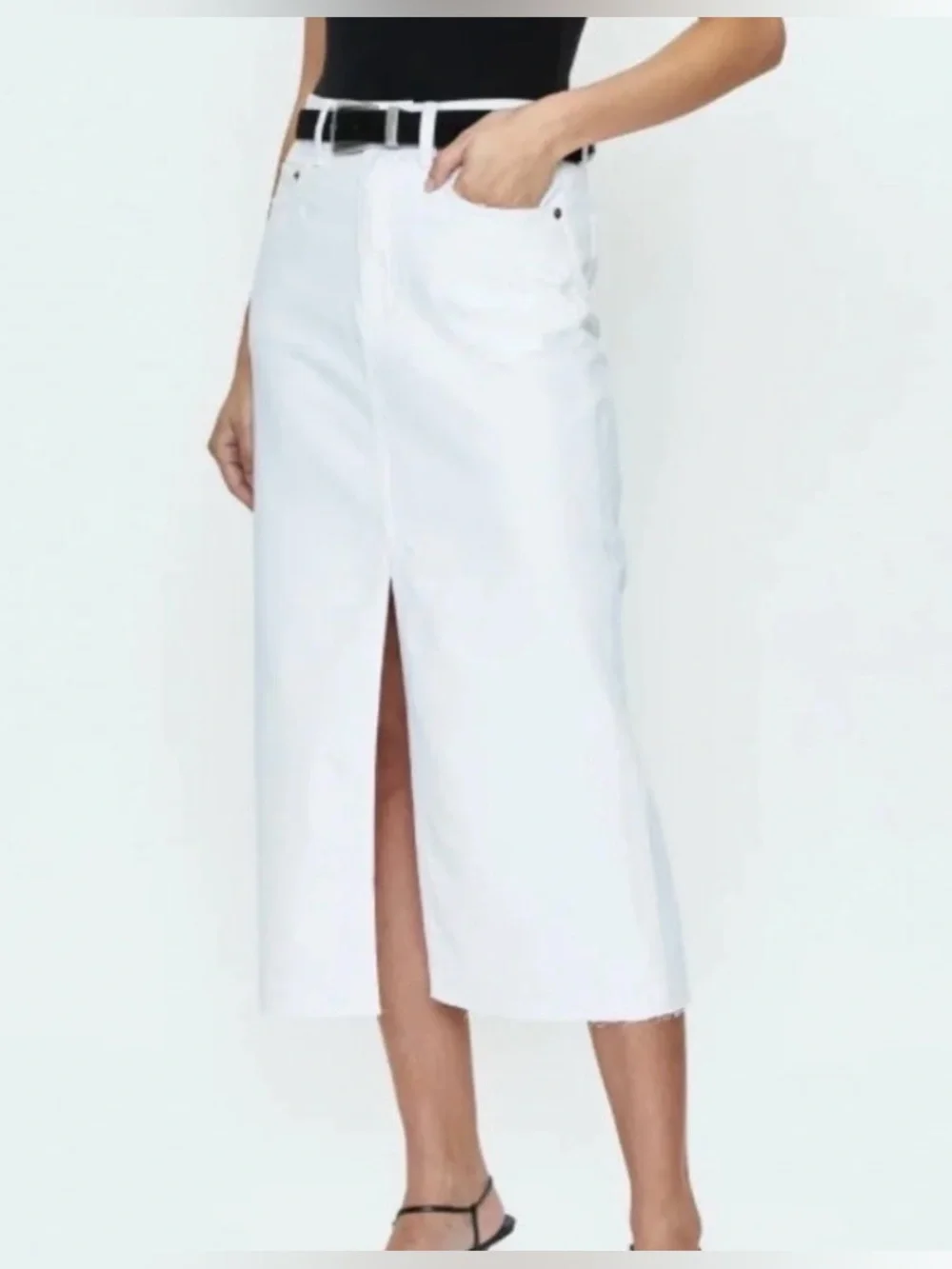 pistola | Skirts | Pistola Alice White Denim Midi Skirt Size 26 Hemp ...